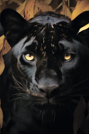 Vászonkép macskák Vad puma macska a levelek között № s34800 az Uwalls